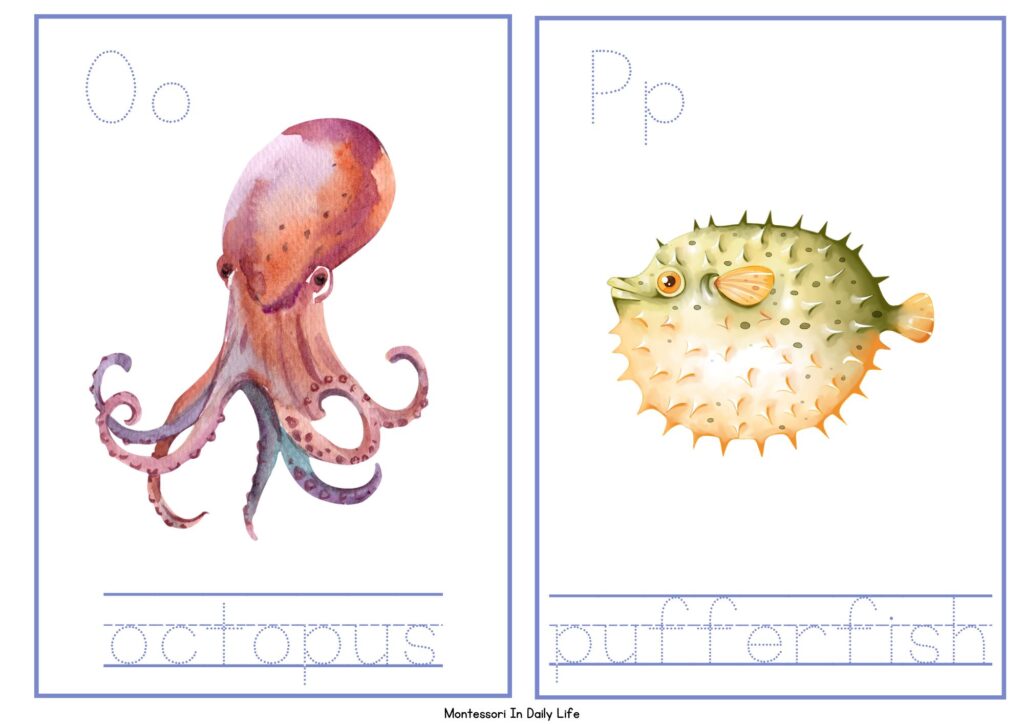 Ocean Alphabet Coloring Book + Ocean Alphabet Tracing Cards FREE ...