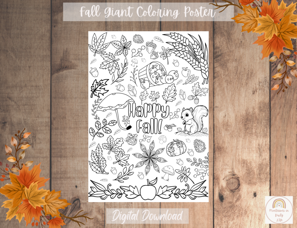 Fall Giant Coloring Poster – Montessori in Daily Life