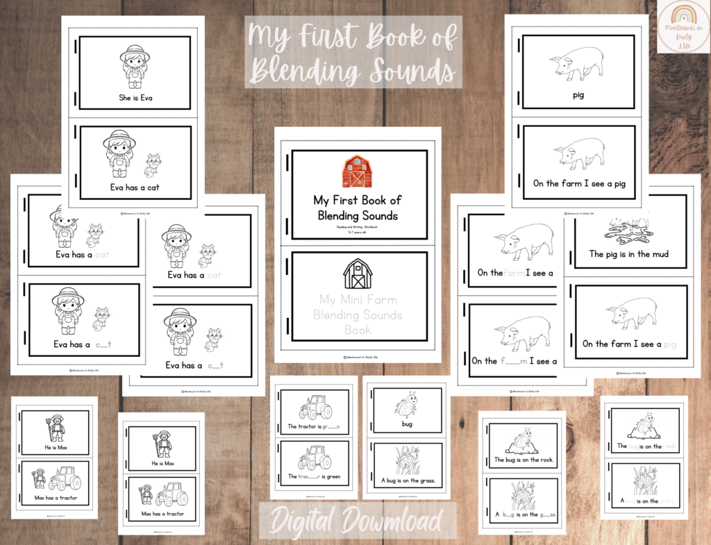 On the Farm – Montessori Learning Pack 3 – 6 yo, with 2 FREE coloring ...