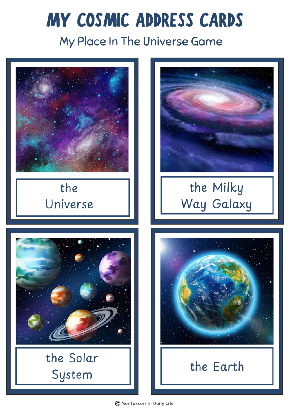 Space Explorers Learning Pack – Montessori in Daily Life