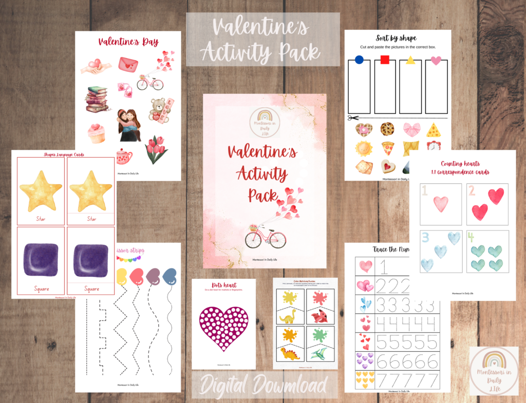 Valentine’s Activity Pack FREEBIE – Montessori in Daily Life