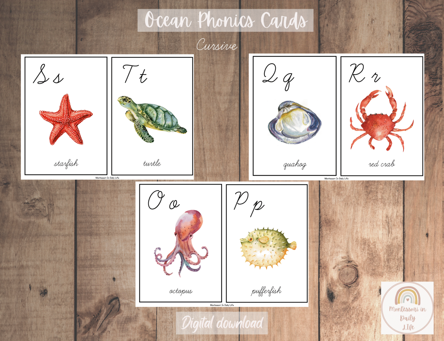 Ocean Phonics Cards – Montessori in Daily Life